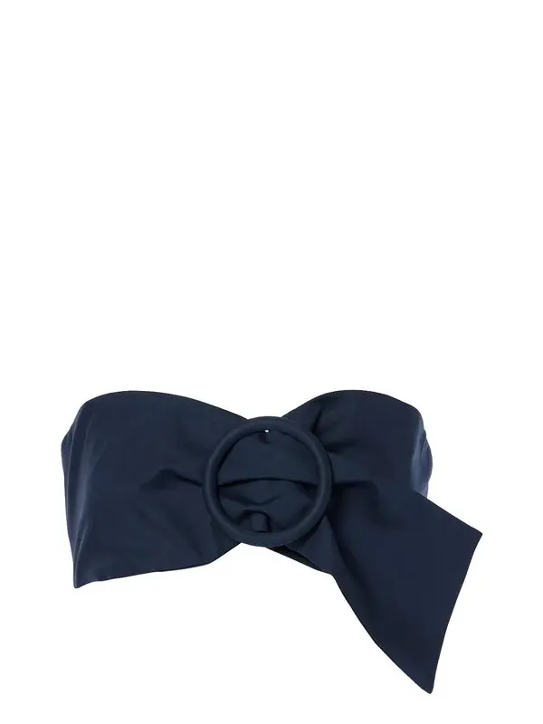 ADRIANA DEGREAS Cotton Bandeau Top - Blue