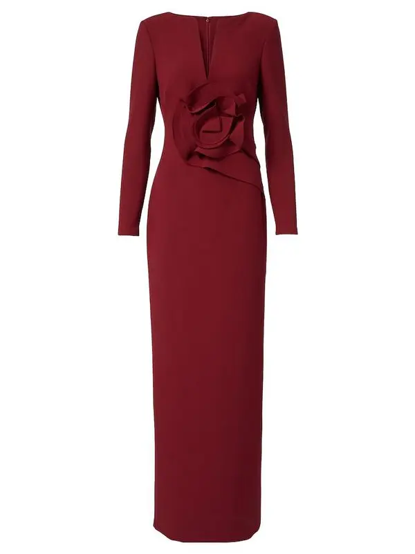 Roland Mouret Floral-appliqué Gown - Red