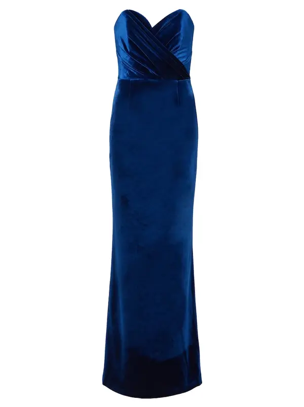 Rebecca Vallance Vivicia Velvet Gown - Blue