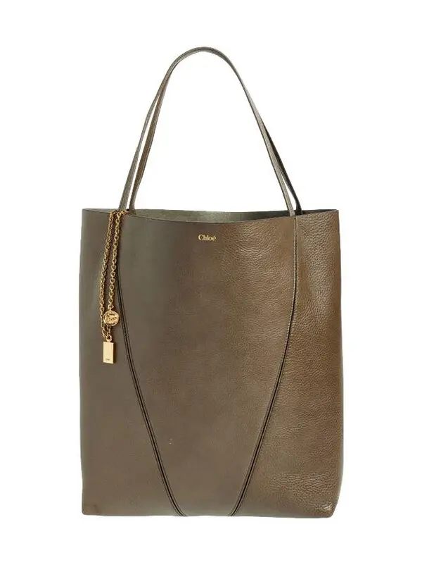 Chloé Large Spin Leather Tote - Flannel Grey
