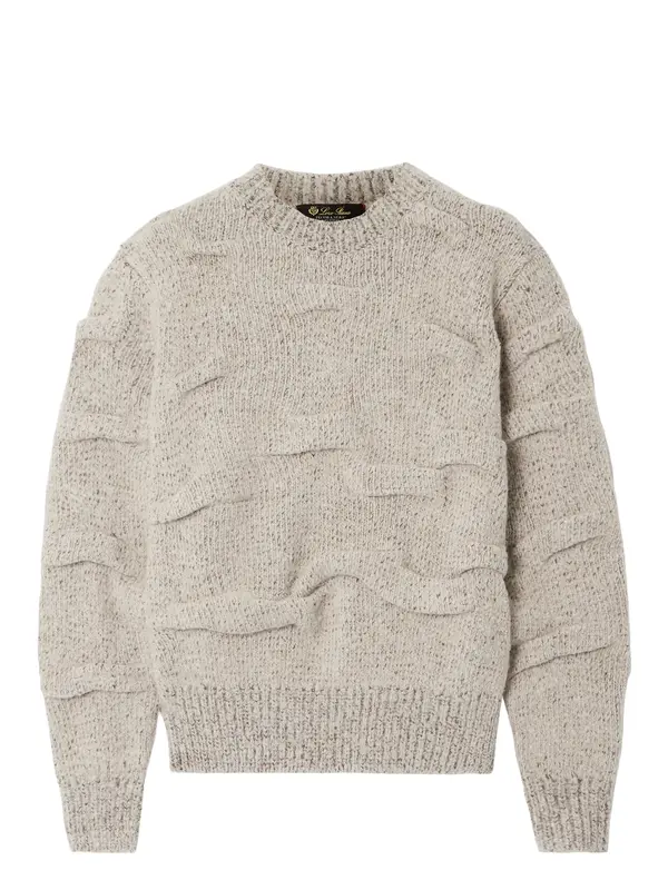 Loro Piana Gathered Knitted Wool Sweater - Gray