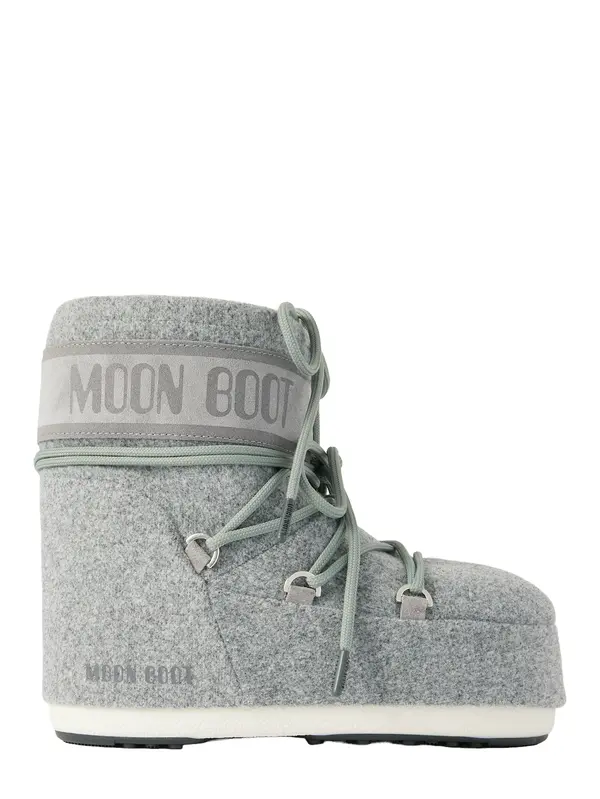 Moon Boot Icon Low Felt And Suede Boots - Gray