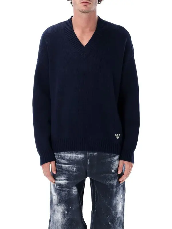 Emporio Armani V-neck Milano Stitch Sweater - Ub102