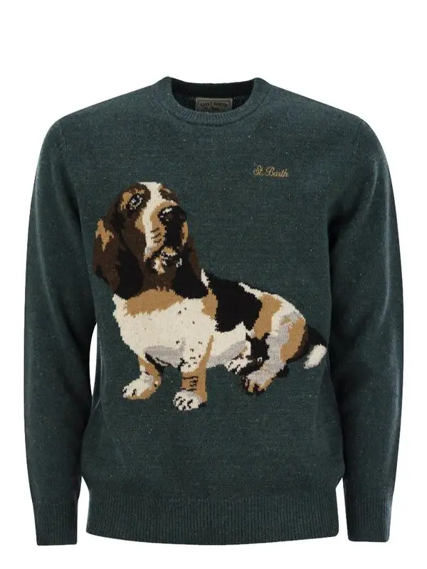 MC2 SAINT BARTH Dachshund Wool-blend Jumper - Green