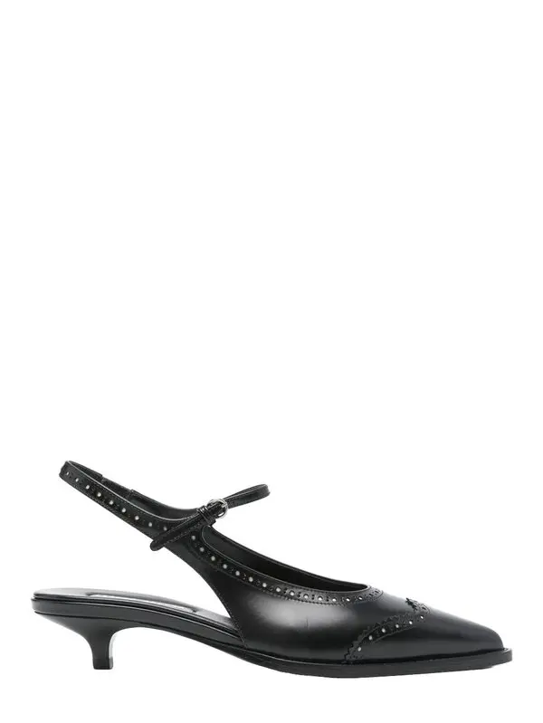 Miu Miu 35mm Slingback Pumps - Nero+avorio