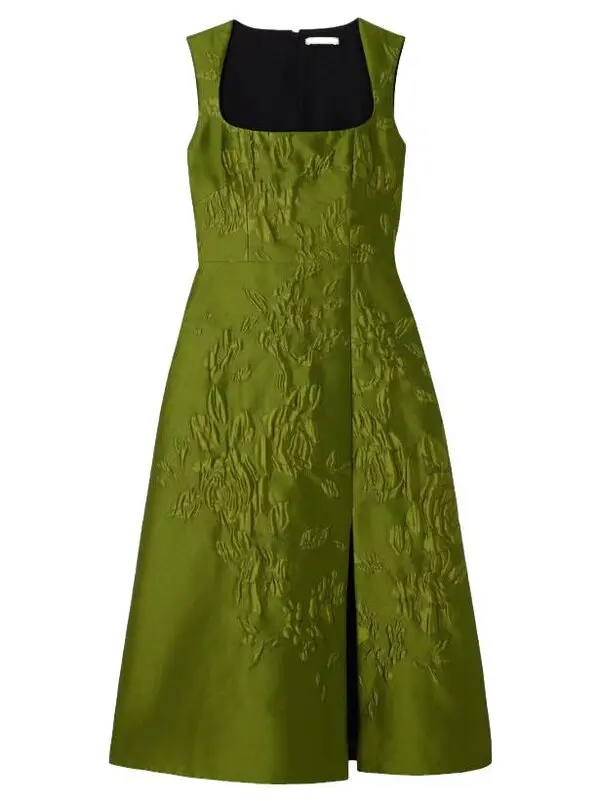 EMILIA WICKSTEAD Pinah Floral Cloqué Midi Dress - Green