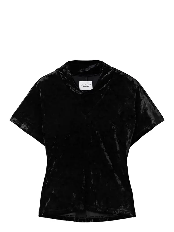 MARANT ETOILE Hailey Velvet T-shirt - Black