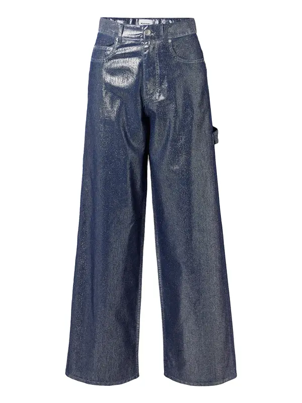 MARANT ETOILE Cover Metallic Cargo Jeans - Blue