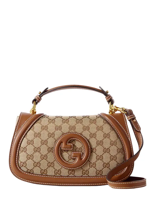 Gucci Blondie Canvas-jacquard Shoulder Bag - Neutrals