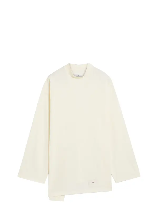 Y3 Spacer Asymmetric Cotton-blend Jersey Sweatshirt - Cream