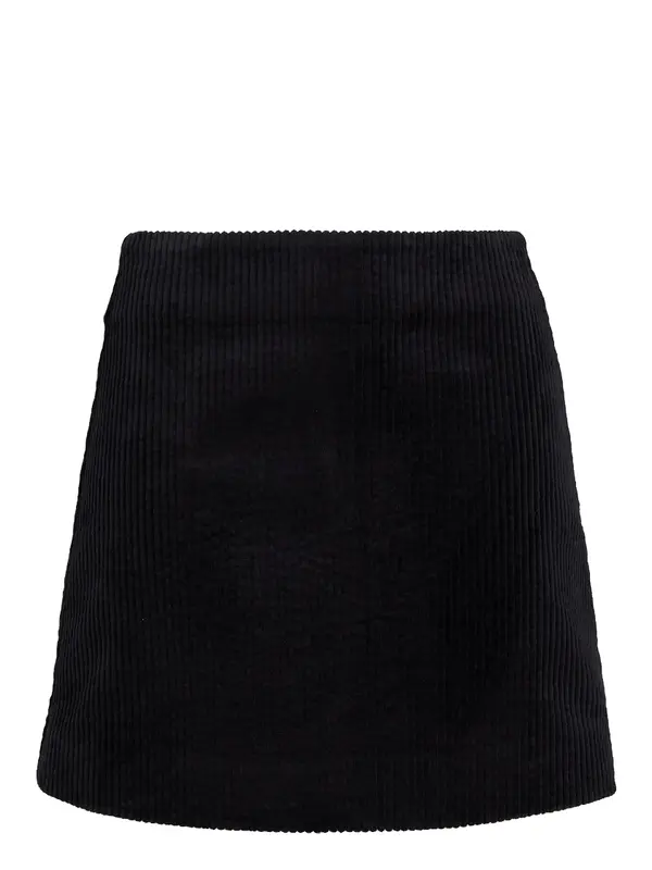 GANNI Cotton-blend Corduroy Mini Skirt - Black