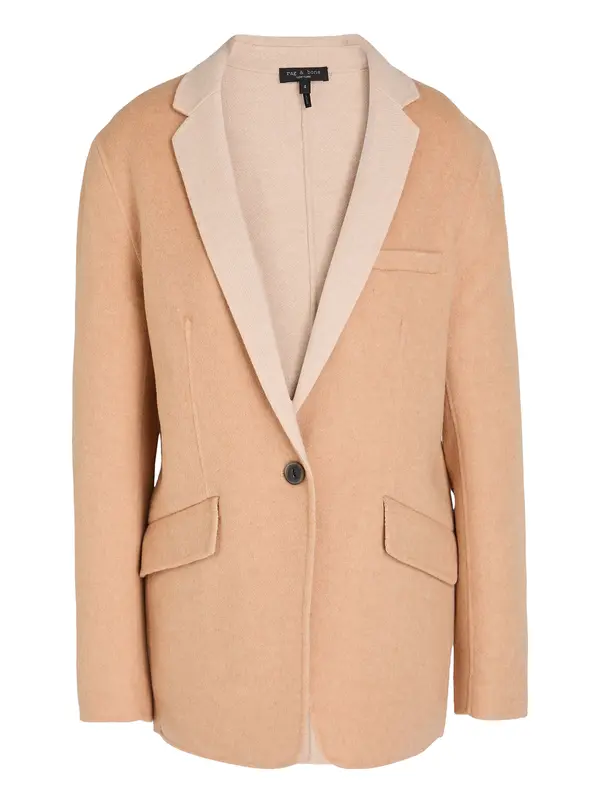 Rag & Bone Margot Wool-blend Felt Blazer - Sand