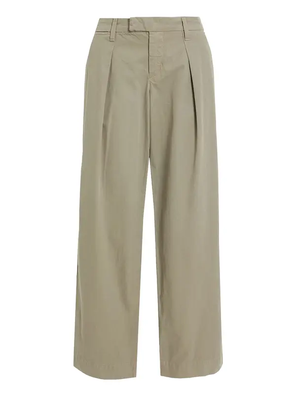 SLVRLAKE Lola Cotton-twill Wide-leg Pants - Sage Green