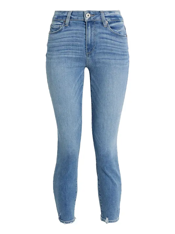 Paige Hoxton Cropped Skinny Jeans - Mid Denim