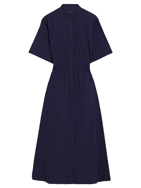 Rag & Bone Ronan Cutout Cotton-poplin Midi Dress - Navy