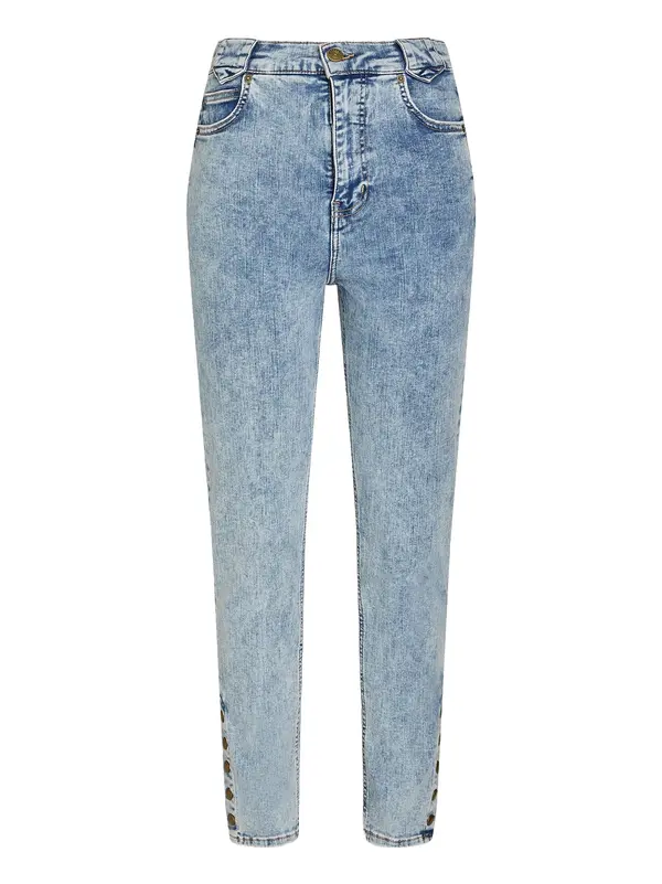 FRAME Cropped High-rise Skinny Jeans - Light Denim