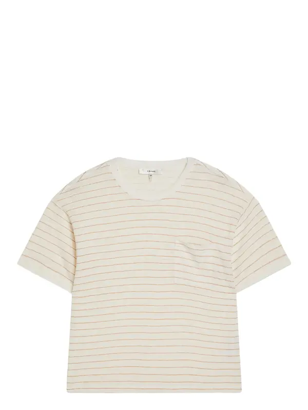 FRAME Striped Linen-jersey T-shirt - Sand