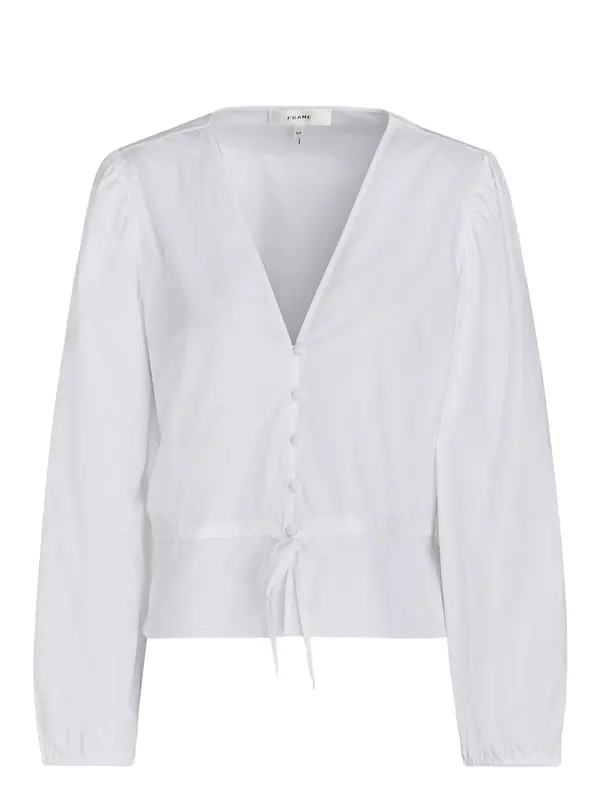 FRAME Cotton-poplin Blouse - White