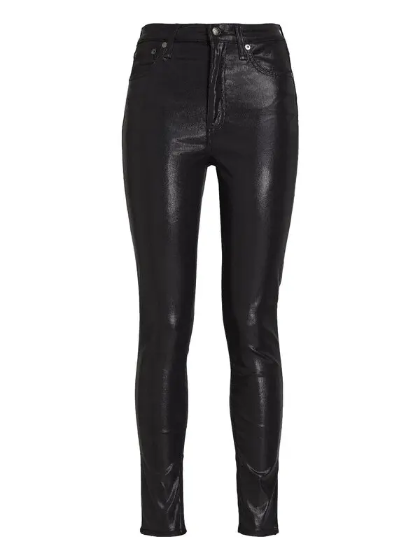 Rag & Bone Nina Coated High-rise Skinny Jeans - Black