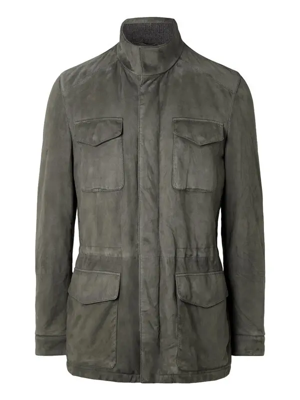 Thom Sweeney Suede Field Jacket - Gray
