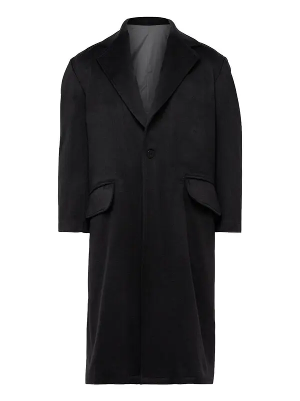 STOFFA Double-faced Brushed-cashmere Coat - Black