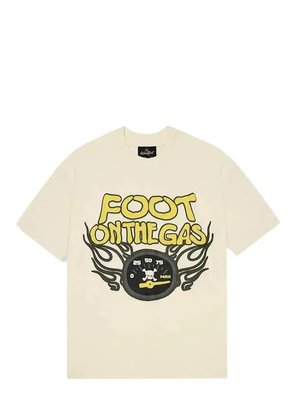 BROKEN PLANET Foot On The Gas T-shirt - Vanilla White