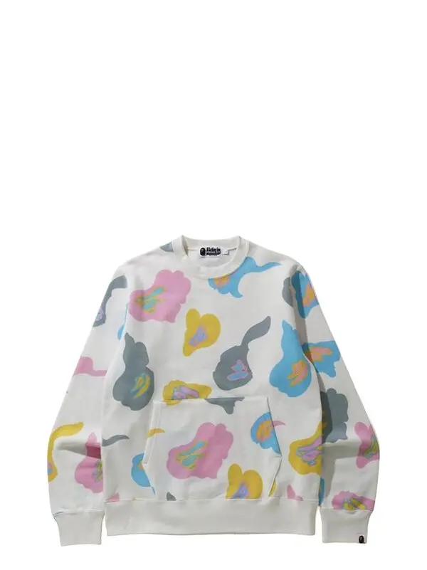 A BATHING APE Camo Crewneck Sweatshirt - White