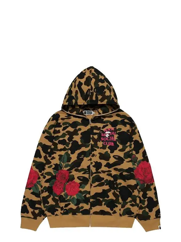 BAPE X Anti Social Club Full Zip Hoodie - Yellow