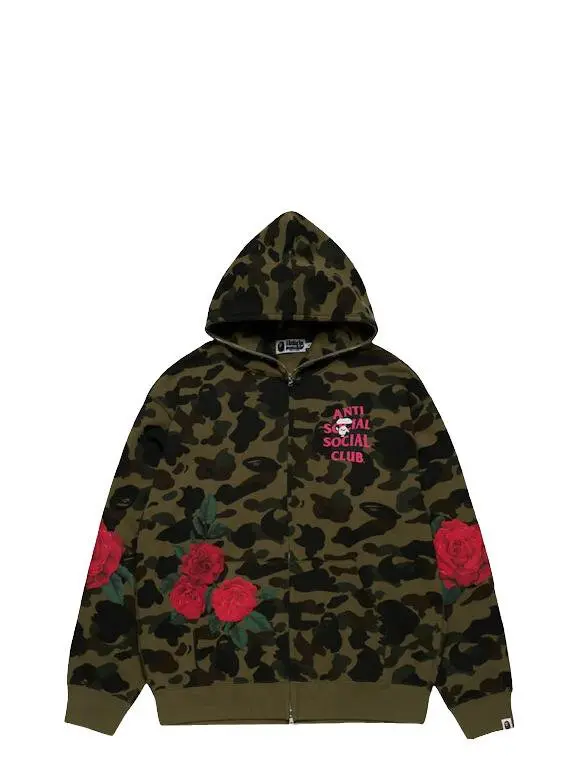 BAPE X Anti Social Club Full Zip Hoodie - Green