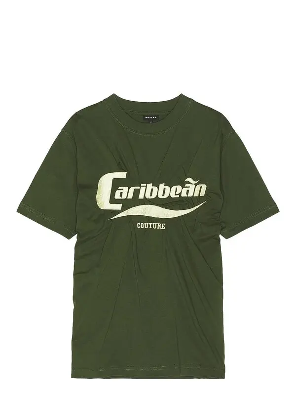 BOTTER Caribbean Wrinkle T-shirt In Olive - Seaweed Green