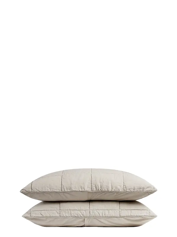 PARACHUTE Linen Box Quilted Sham Set - Bone