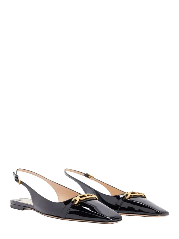 TOM FORD Whitney Leather Slingback Ballerinas - Black