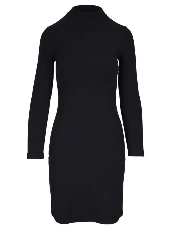 Vince Ribbed Knit Dress - Black