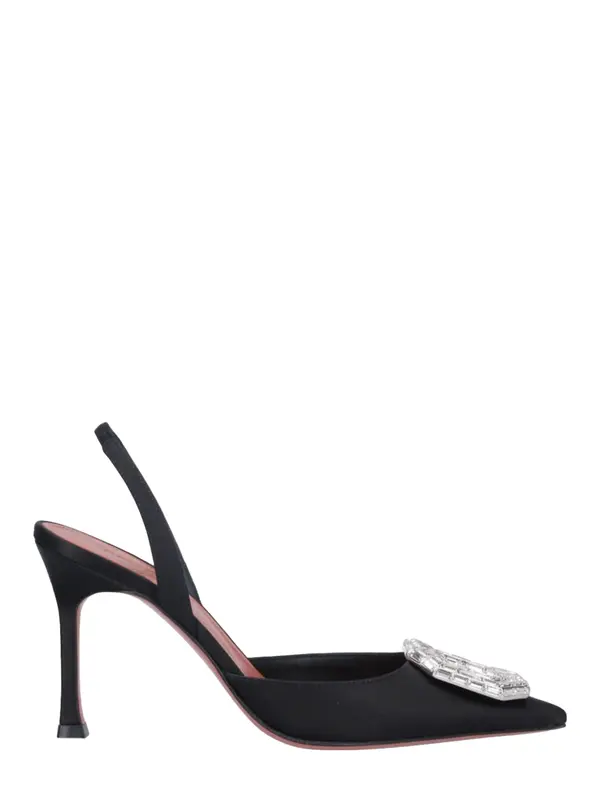 Amina Muaddi 105mm Camelia Pumps - Black