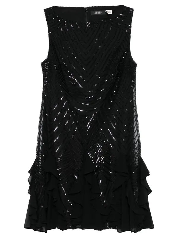 Ralph Lauren Sequined Mini Dress - Black