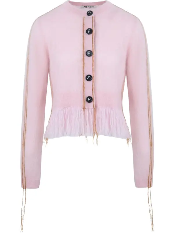 Ports 1961 Contrast-stitch Cardigan - Pink