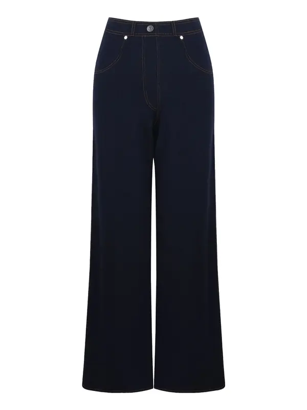 Ports 1961 Knitted Flared Trousers - Blue