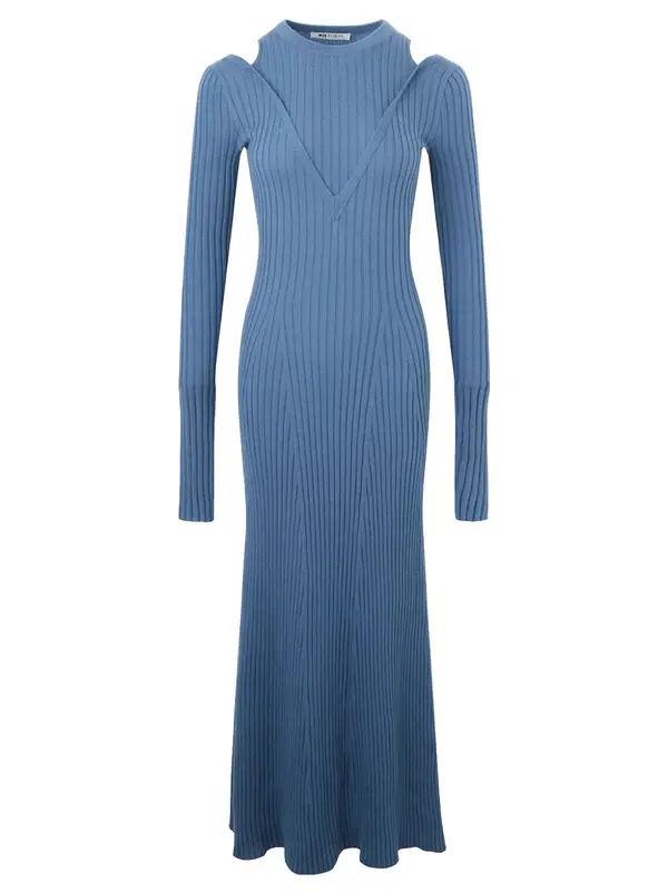 Ports 1961 Cut-out Knitted Dress - Blue