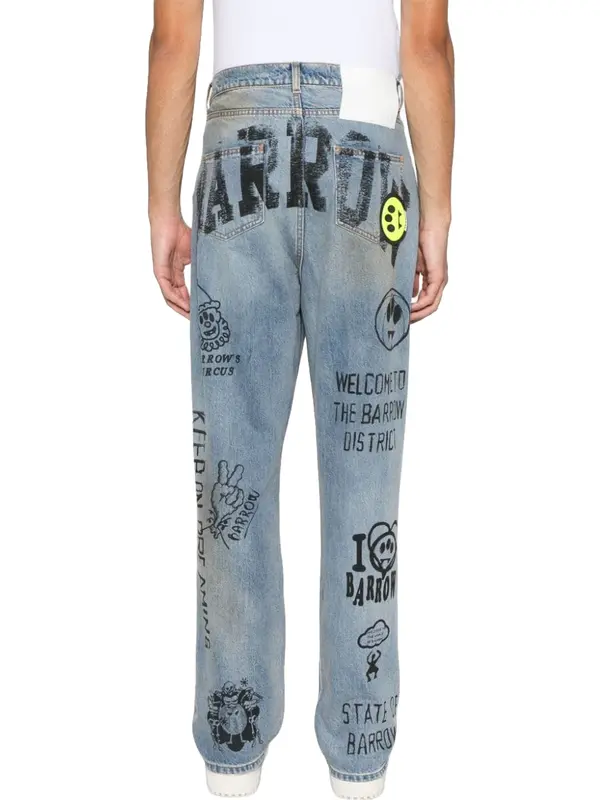 BARROW Sketch-style Print Jeans - Blue