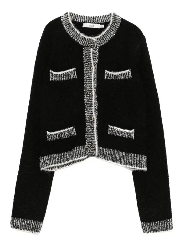 B+AB Crew Neck Cardigan - Black