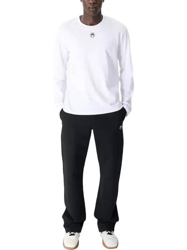 MARINE SERRE Embroidered Fleece Track Pants - Black