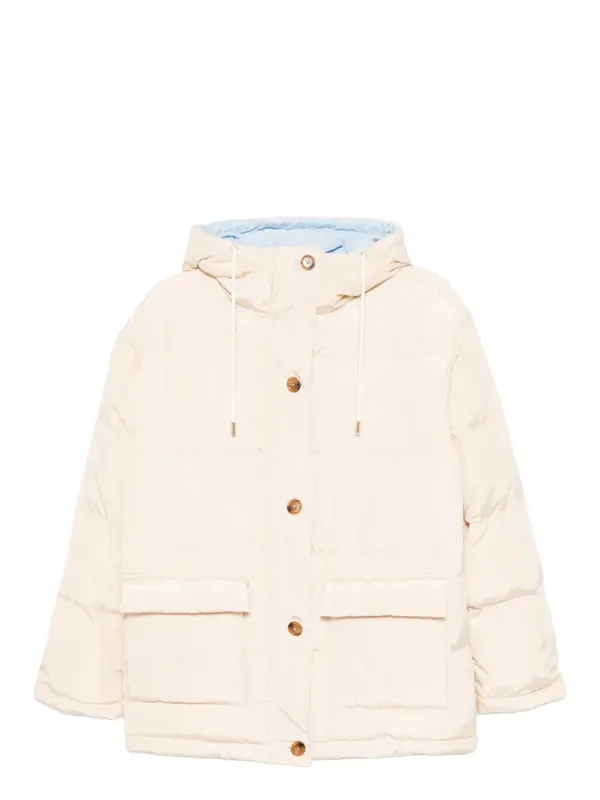 TOUT A COUP Hooded Down Jacket - Neutrals