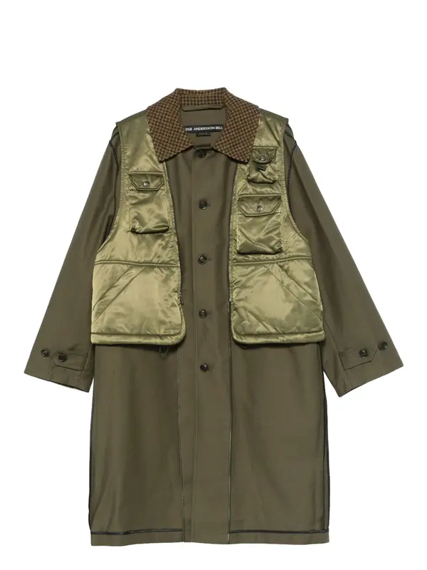 Andersson Bell Layered Inside-out Coat - Green
