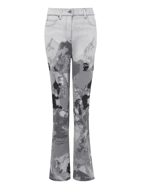 Ports 1961 Abstract-pattern Denim Jeans - Grey