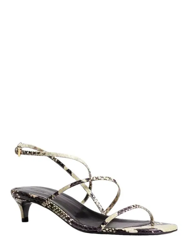 Khaite 35mm Snakeskin-print Sandals - Neutrals