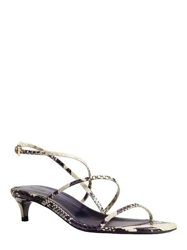 Khaite 35mm Snakeskin-print Sandals - Neutrals