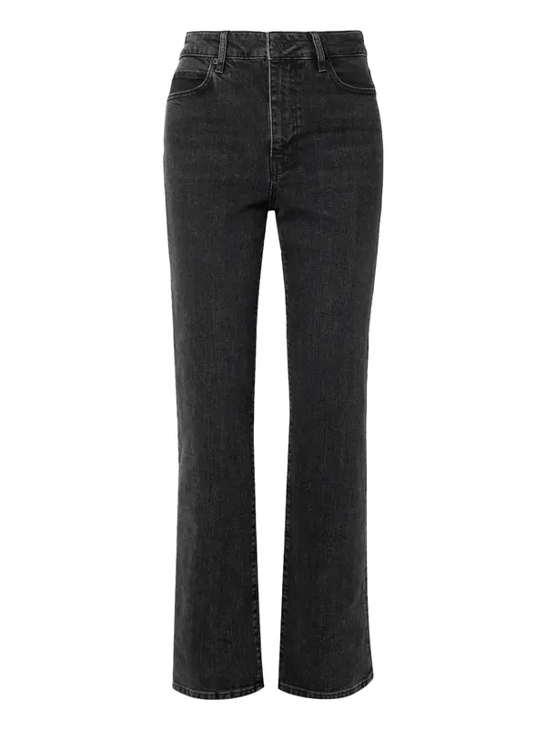 FRAME The Ruler High-rise Straight-leg Jeans - Black