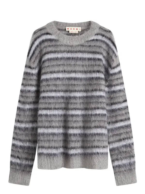 Marni Mohair Striped Knit Jumper - Antuqie Silver