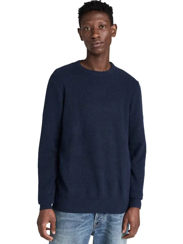 Faherty Brand Jackson Crew Sweater - Navy Heather