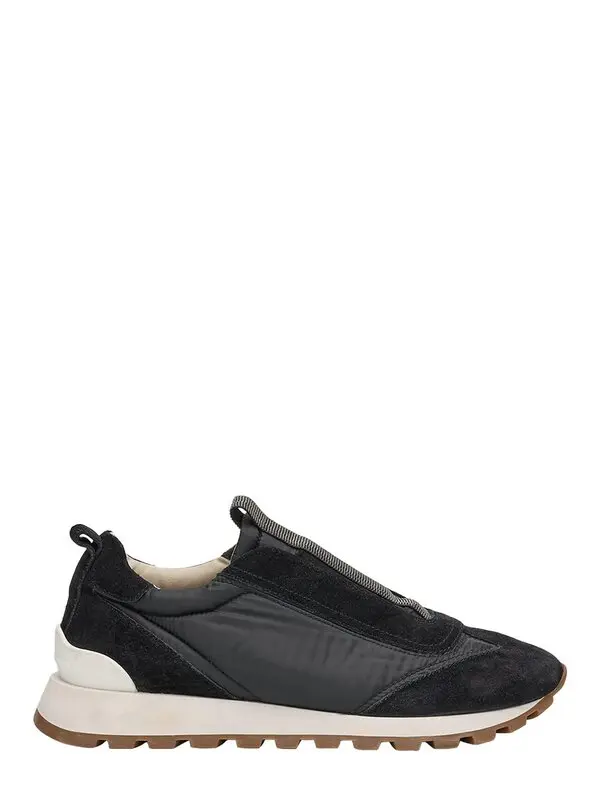 Brunello Cucinelli Monili Laceless Trainer Sneakers - Black